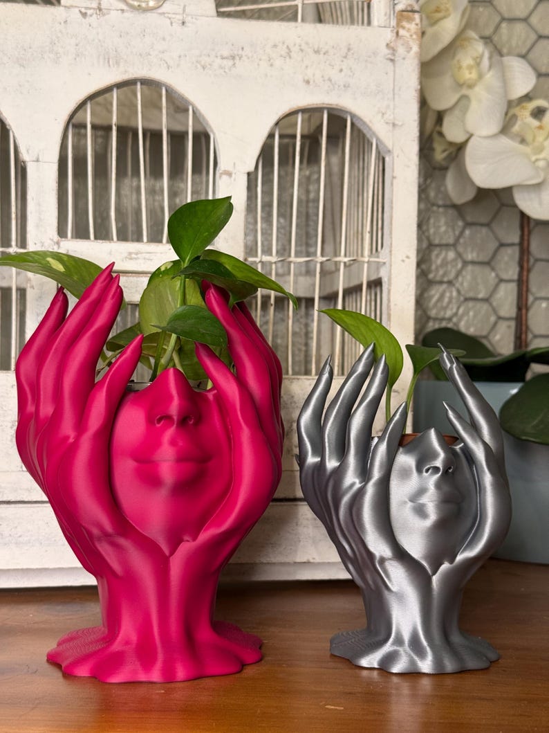 Woman Face Planter, 3D Printed: Ring and Jewelry Holder, Abstract Art ...