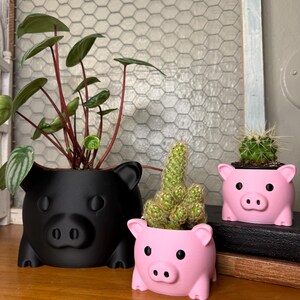 Pig Planter, 3d Printed Pot, Cute Planter, Fun Farm Animal Pot, Pig Pot ...