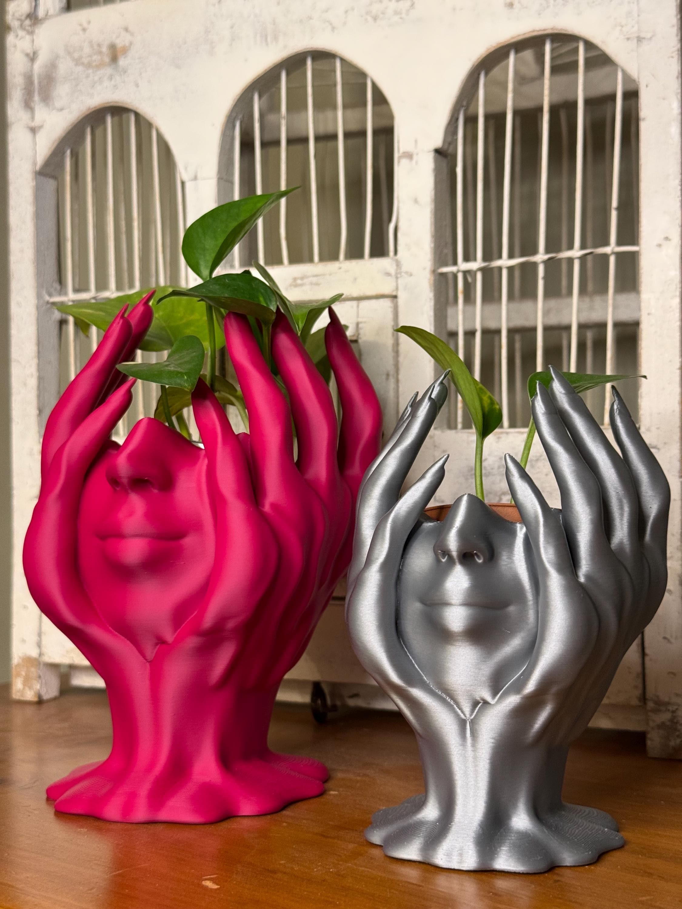 Woman Face Planter, 3D Printed: Ring and Jewelry Holder, Abstract Art ...