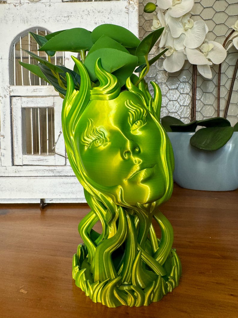 Woman Face Planter, 3D Printed: Abstract Art Vase, Small Plants, 40 ...