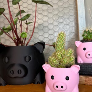 Pig Planter, 3d Printed Pot, Cute Planter, Fun Farm Animal Pot, Pig Pot ...