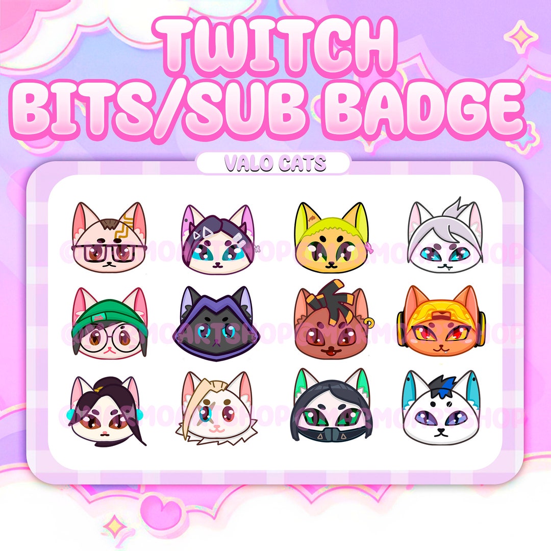 CATS CUTE BADGES | Twitch Badges for Streamer | Cute Chibi Anime Style ...