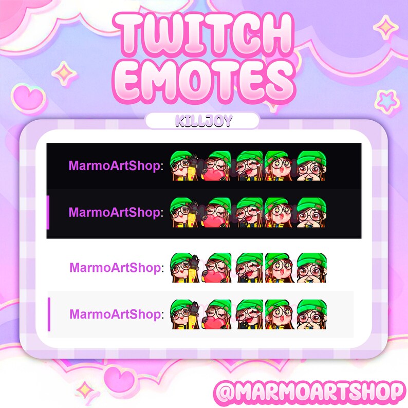 VALORANT KILLJOY EMOTES | Twitch Emote for Streamer | Cute Chibi Anime ...