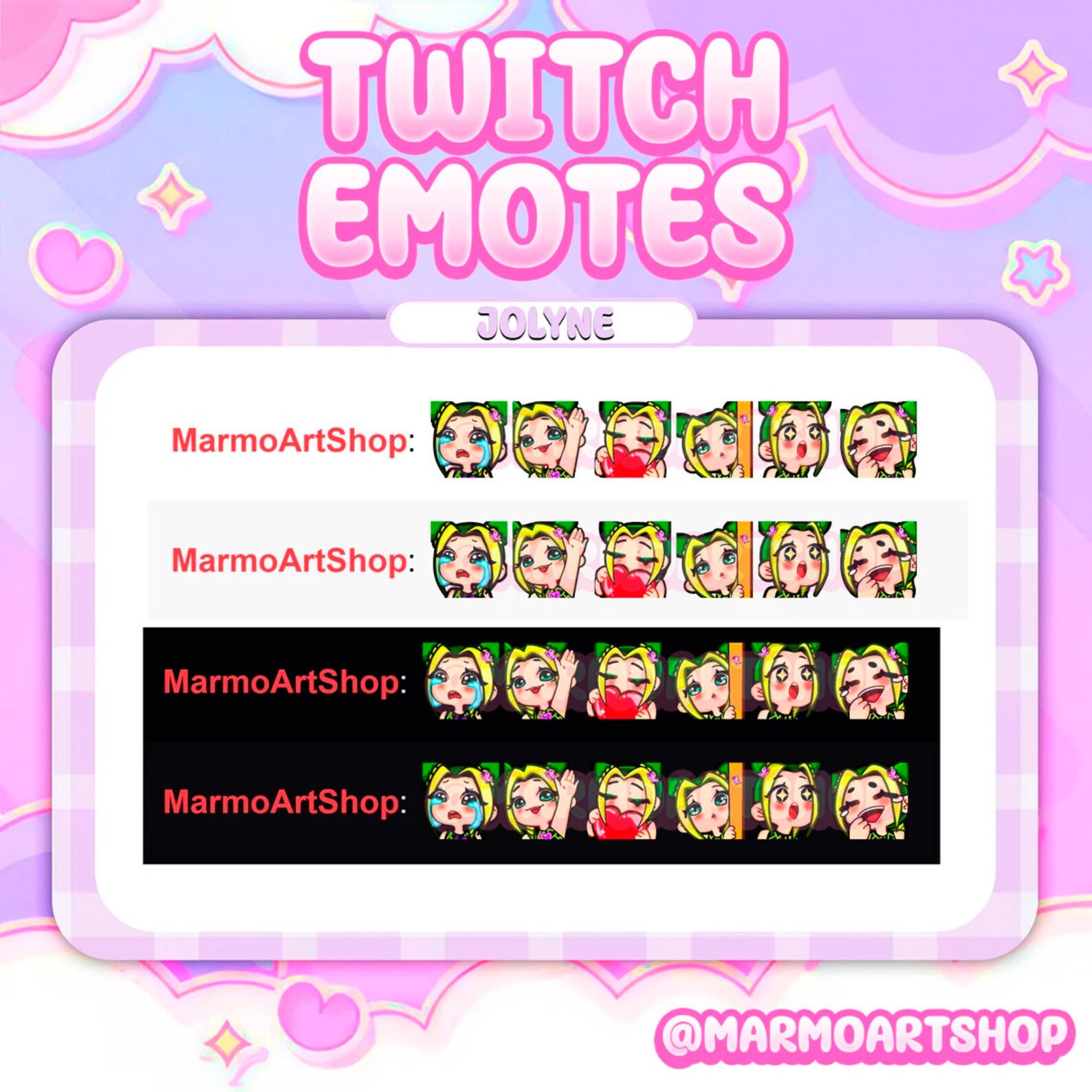 JOJO CUTE EMOTES | Twitch Emote for Streamer | Cute Chibi Anime Style ...