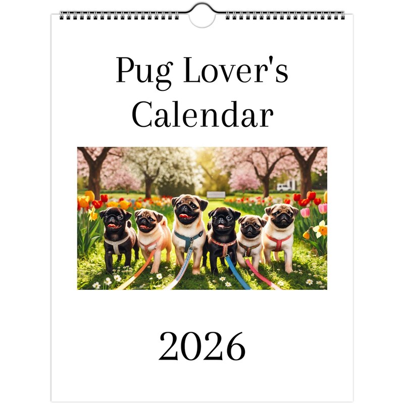 Pug Calendars 2026 - Etsy