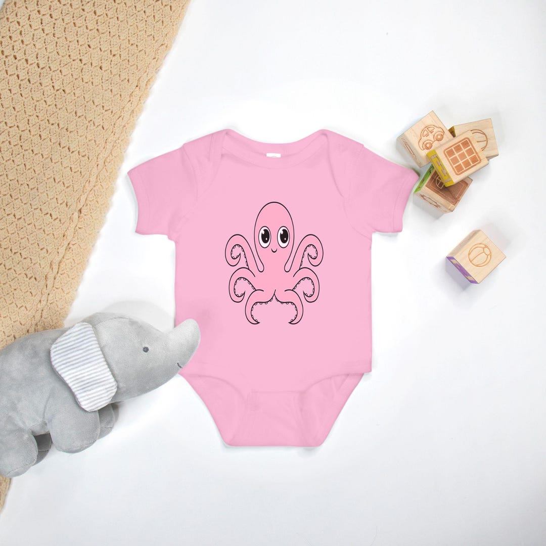 Baby Girl Octopus One-piece Body Suit | Baby Shower Gift | Infant ...