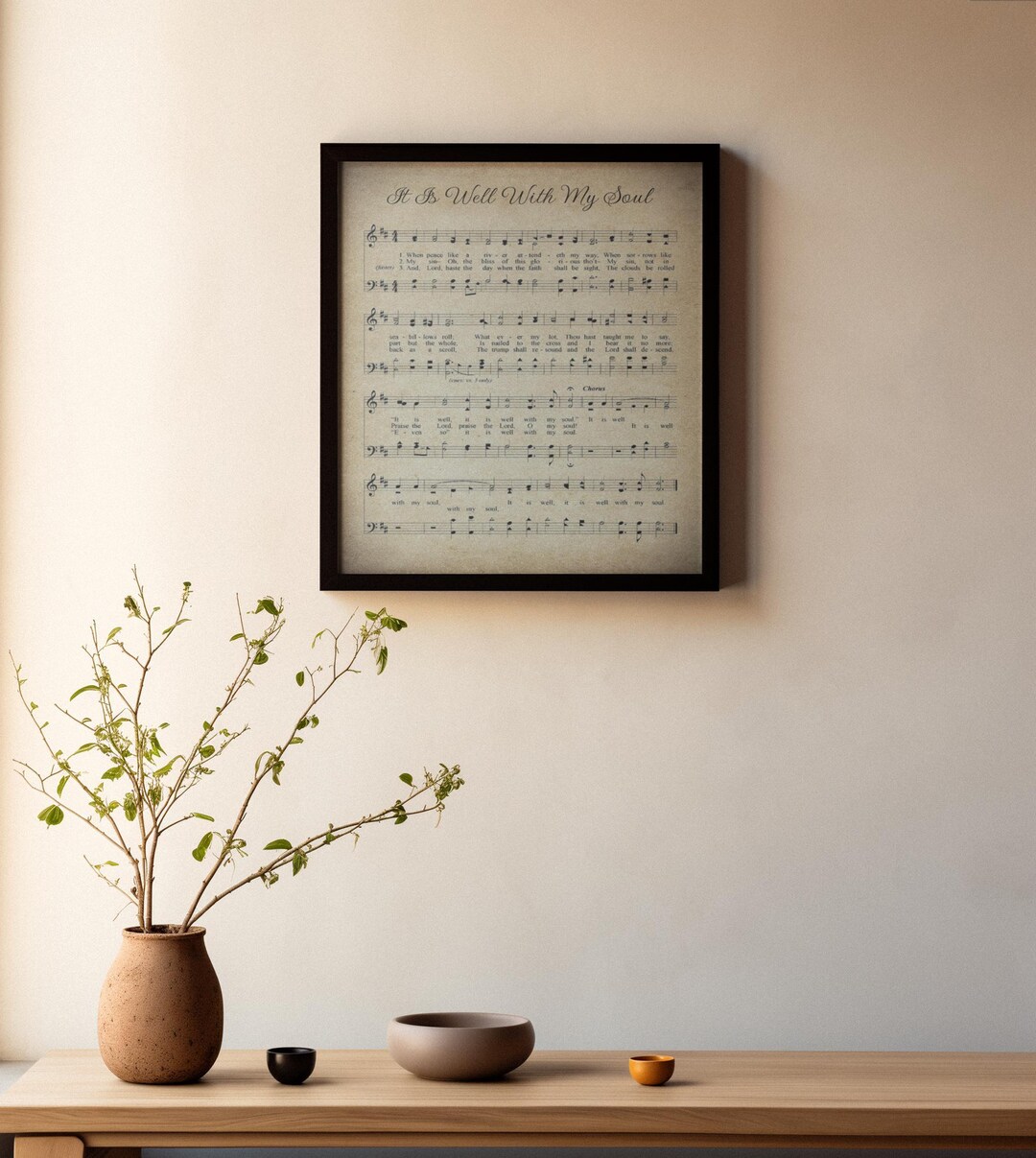 It is Well With My Soul Vintage Hymn Sheet Music Framed Matte Canvas - Etsy