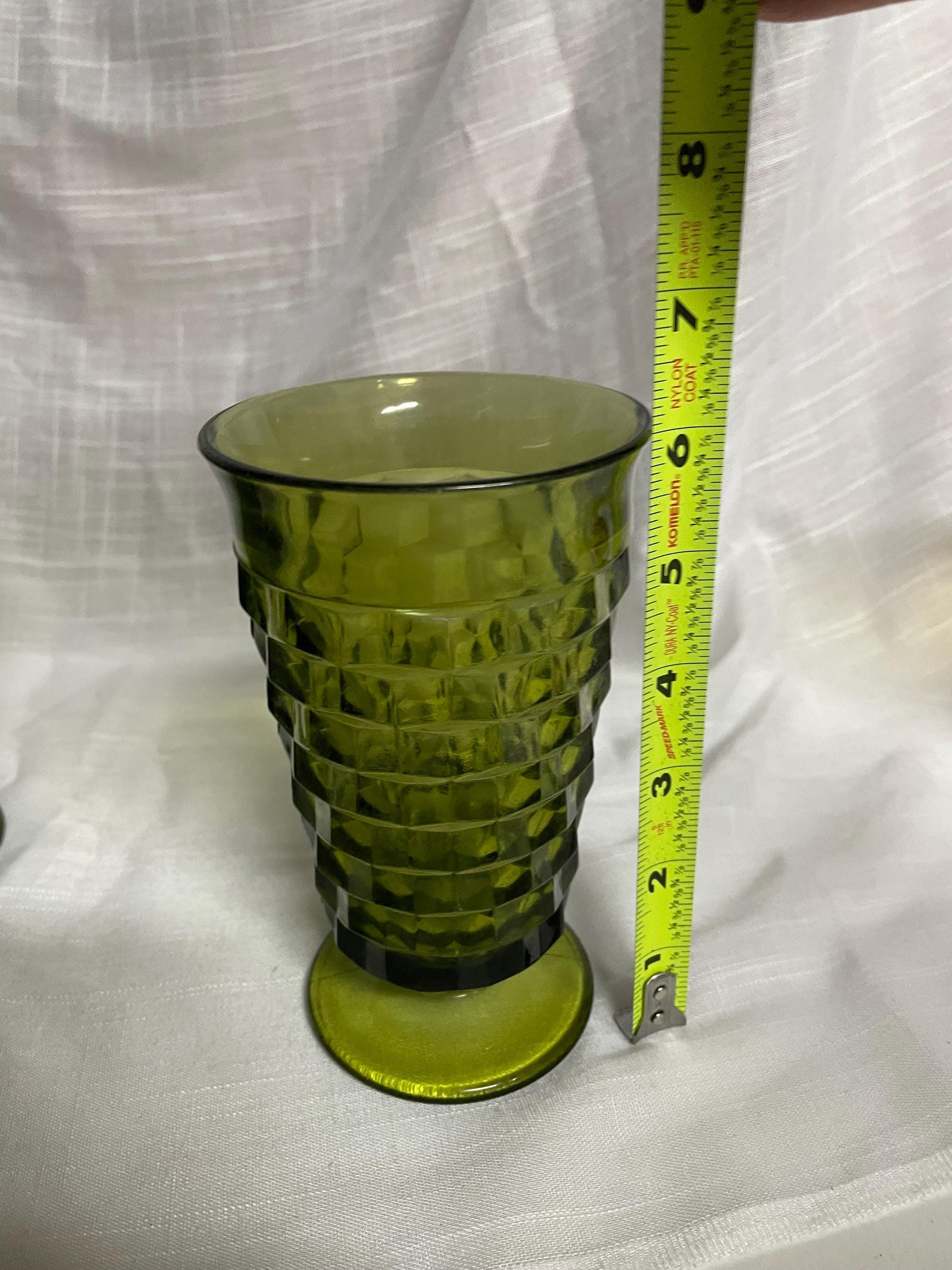 Whitehall by Colony Green Glasses Set of 4 Indiana Glass Avocado Green ...