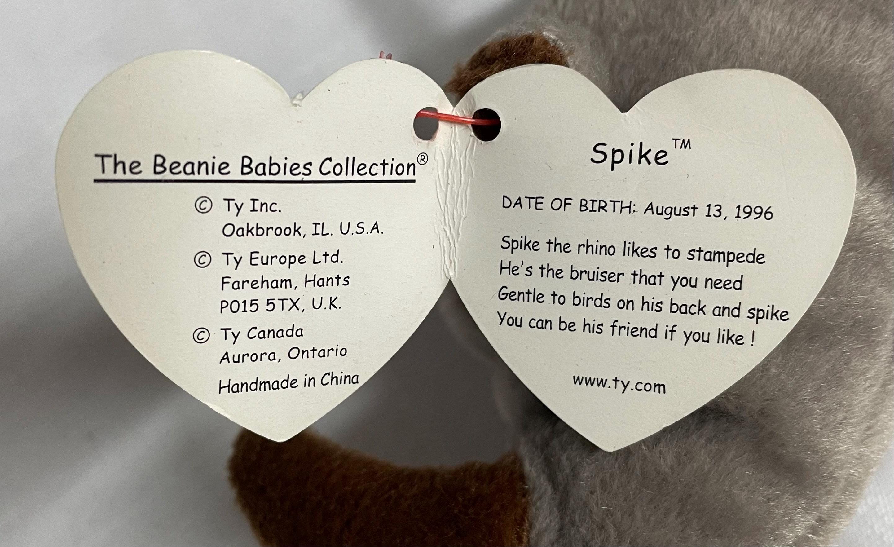 Rare 1996 Spike Beanie Baby. PE Filling. Includes Matching, Unopened ...