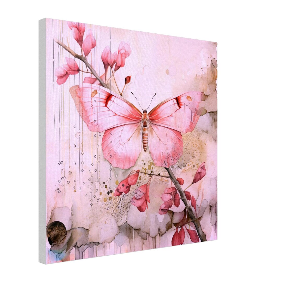 Pink Butterfly Spring Collage Canvas Print - Etsy