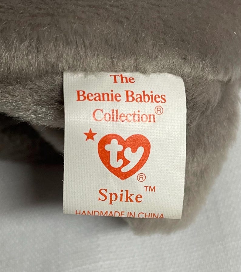 Rare 1996 Spike Beanie Baby. PE Filling. Includes Matching, Unopened ...