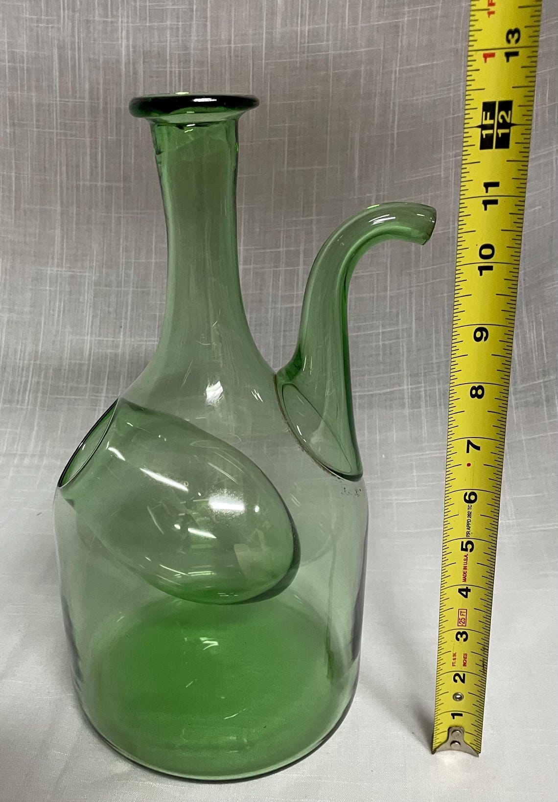 Vintage Italian Hand Blown Green Glass Wine Decanter W/ice Chamber. - Etsy