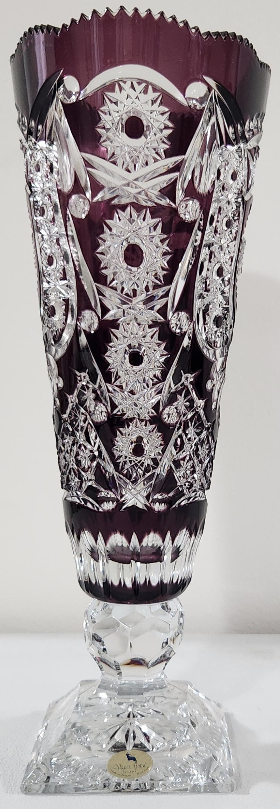 Bohemian Ruby Red Cut Crystal Glass Vase - Etsy