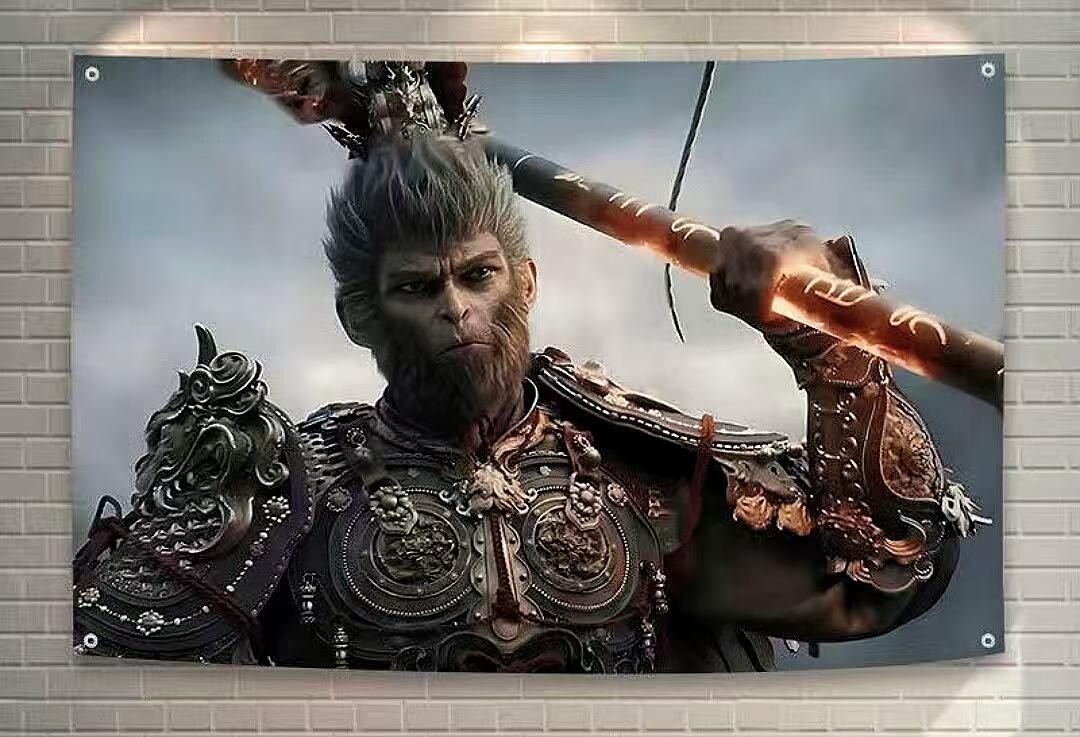 Black Myth Wukong Door Curtain, Premium Cotton Linen Home Decor ...