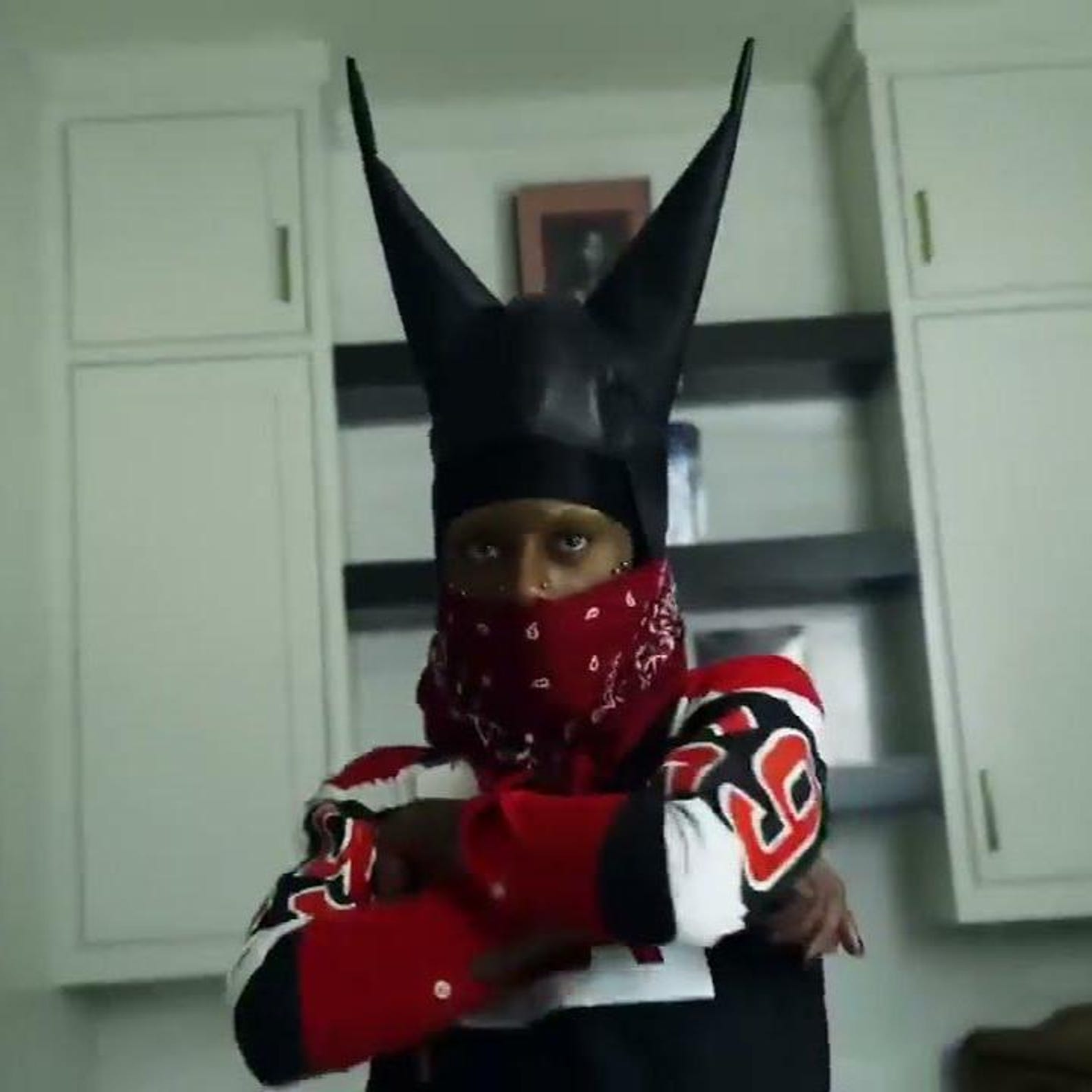 Evil Jordan Playboi Carti Mini Hornes Helmet – Trap Aesthetic Desk ...