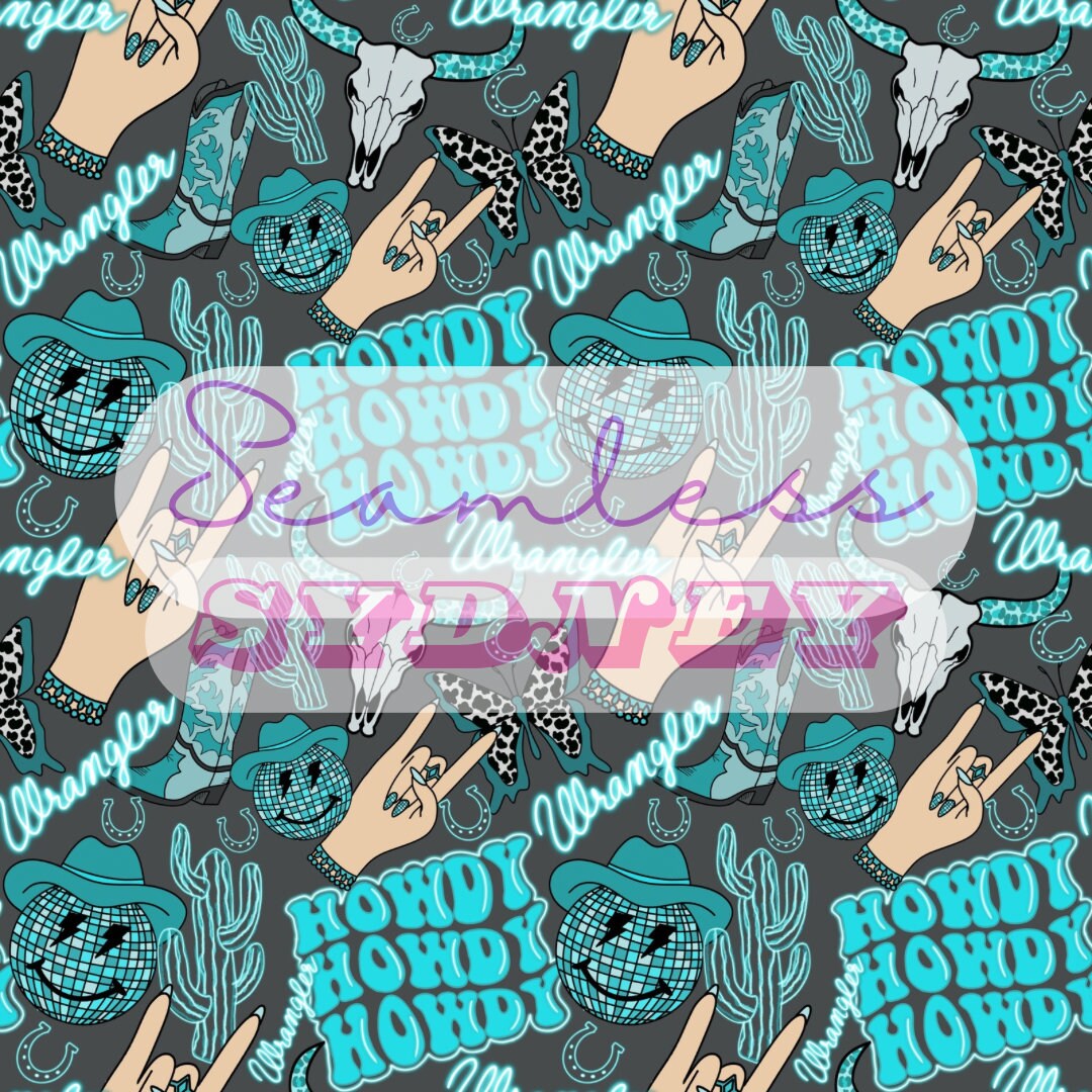 Turquoise Western Seamless Bundle - Etsy