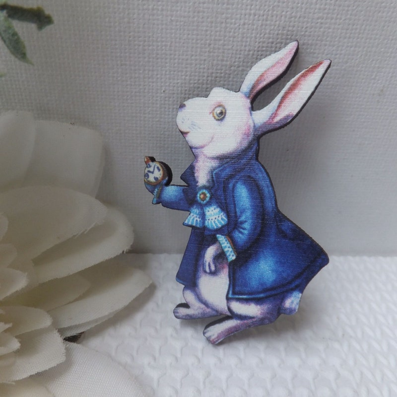 White Rabbit Brooch - Etsy