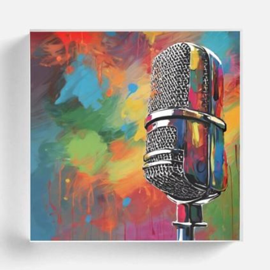 Microphone, Colorful, Digital Download, Wall Art, AI Generated - Etsy