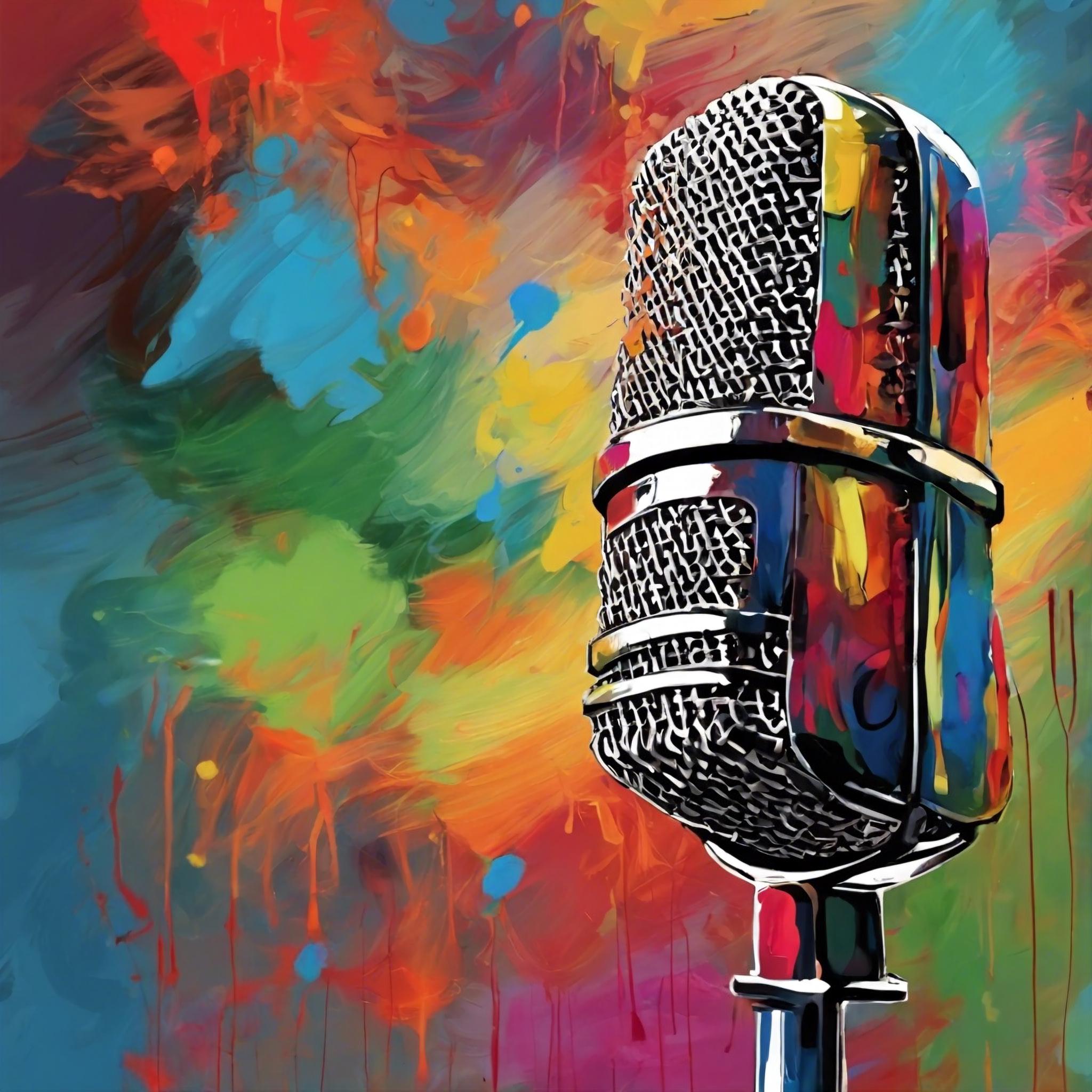 Microphone, Colorful, Digital Download, Wall Art, AI Generated - Etsy