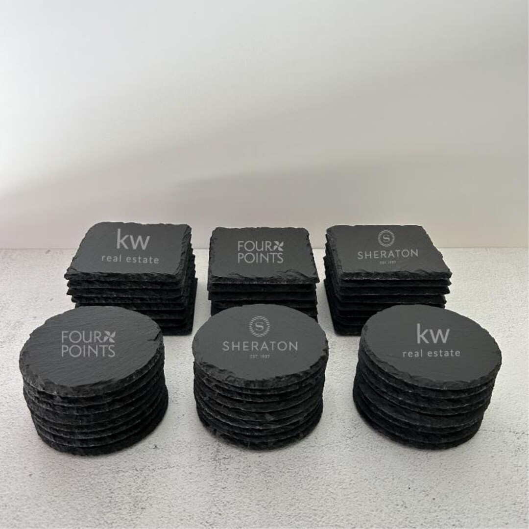 Corporate Gifts - Custom Engraved Slate Coasters - Etsy