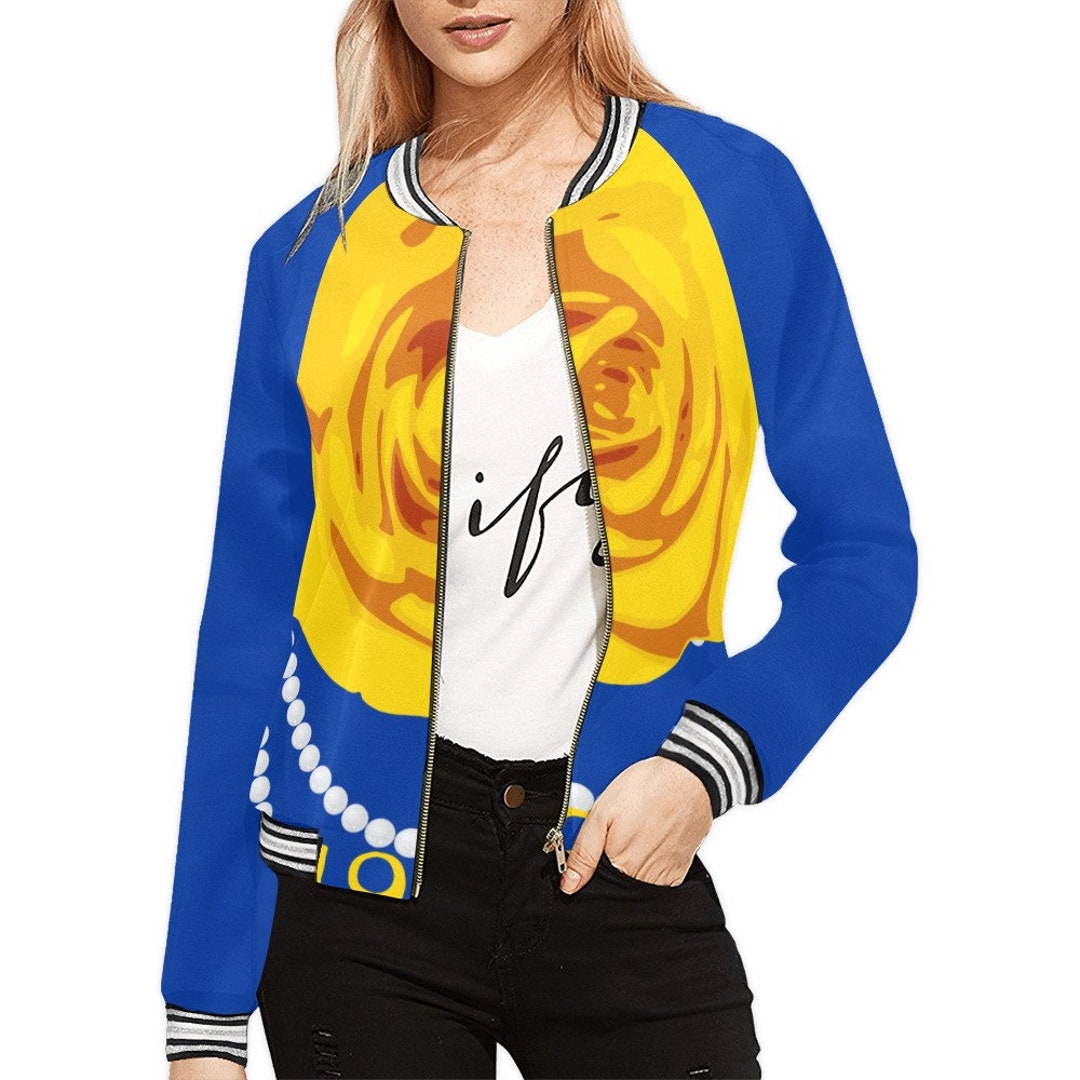 Yellow Tea Rose Sgrho Jacket, Sigma Gamma Rho Jacket - Etsy