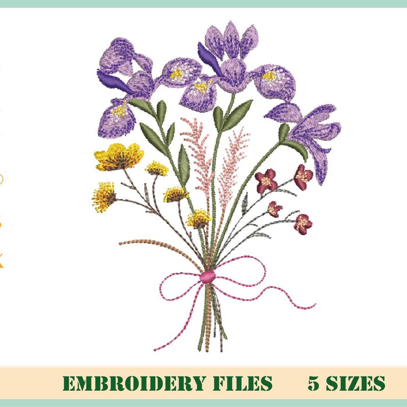 Iris Embroidery - Etsy