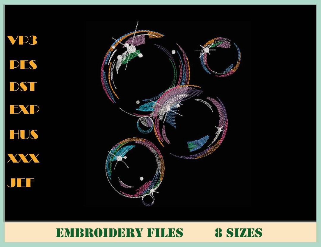 Soap Bubbles Machine Embroidery Design - Blowing Bubbles Embroidery ...