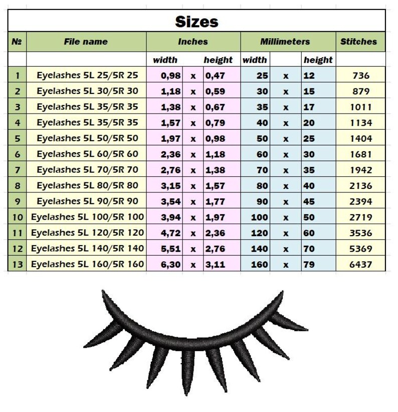 Eyelashes Embroidery Designs. Eyes With Lashes Embroidery Design. Eyes ...