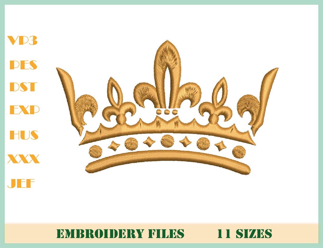 Royal Crown, Princess Crown, Embroidery Design, Machine Embroidery ...