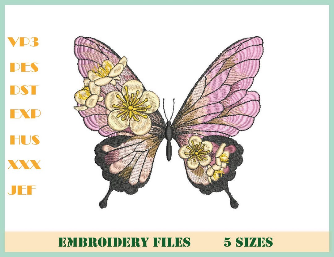 Butterfly Embroidery Design, Floral Butterfly, Patterns for Machine ...