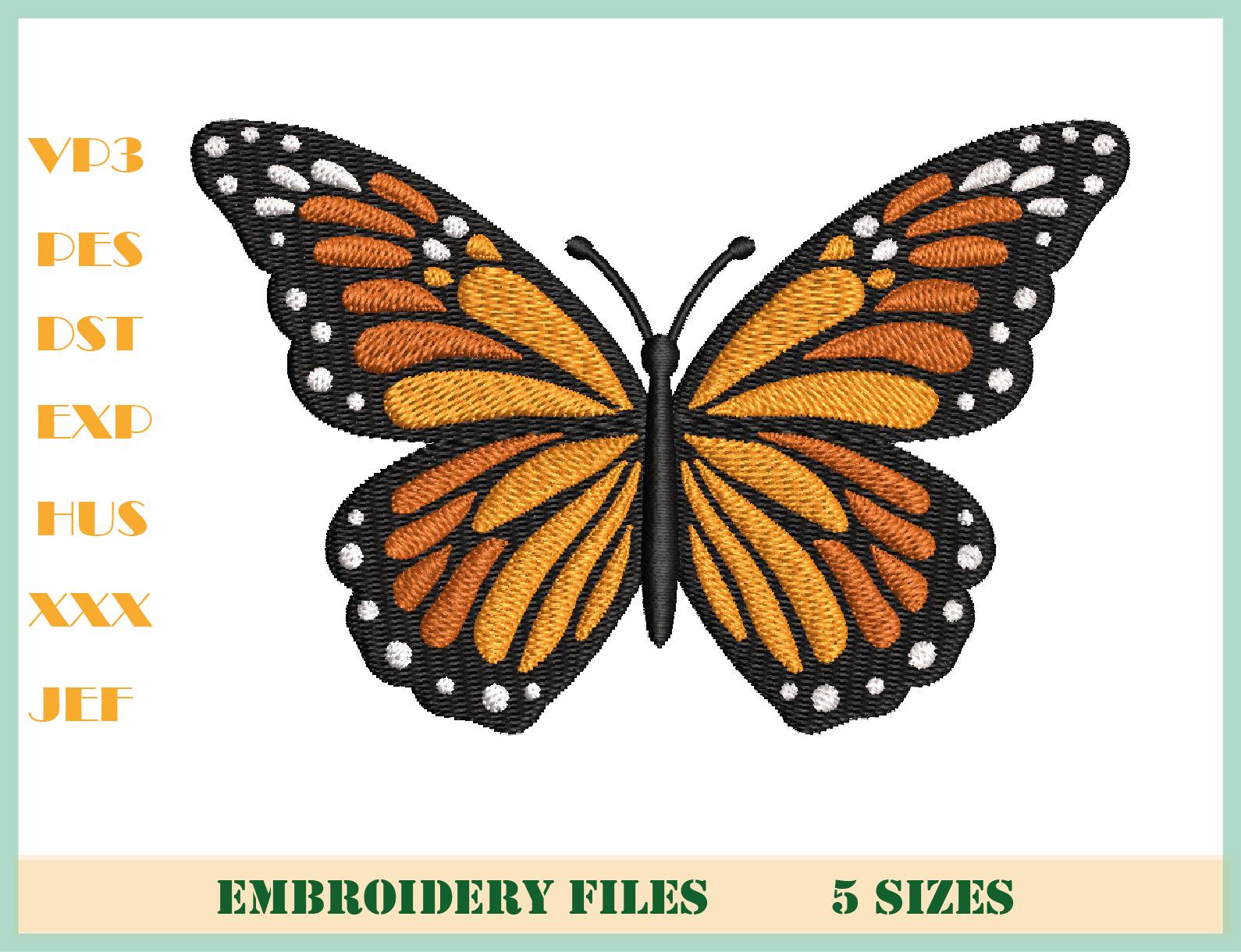Monarch Butterfly Embroidery Design, Floral Butterfly, Patterns for ...