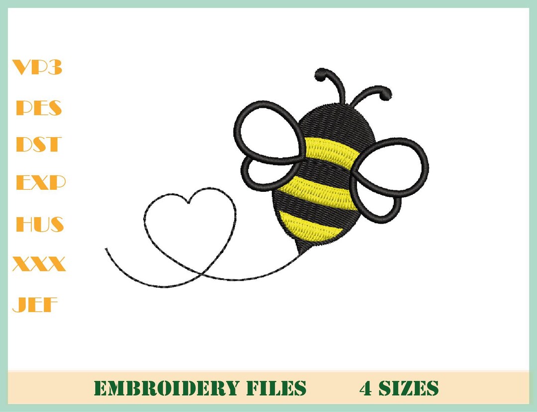 Mini Bee Flying Embroidery Design, Cute Bee Machine Embroidery Design ...