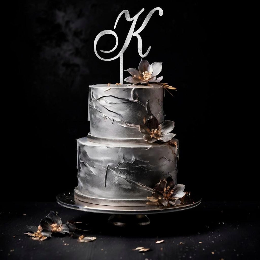 Wedding Cake Topper, K Cake Topper, Initials Cake Topper, Custom Cake ...