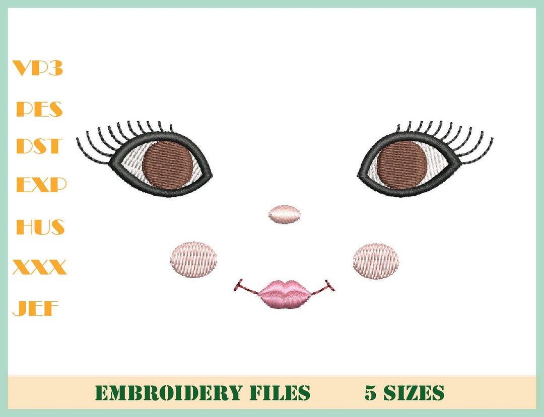 Doll Face Embroidery Design, Machine Embroidery Design, Pretty Girl ...