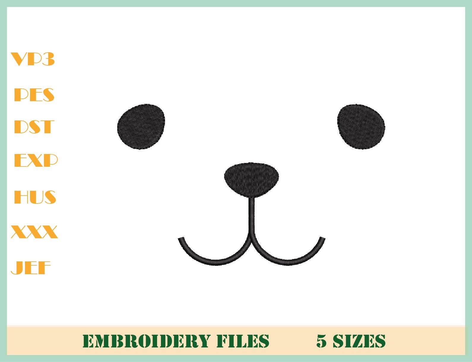 Teddy Eyes Embroidery, Bear Face, Cute Teddy Bear Embroidery File, Bear ...