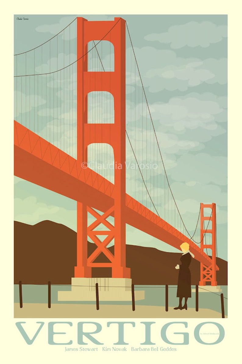 Movie Poster Vertigo Retro Print in Various Sizes - Etsy
