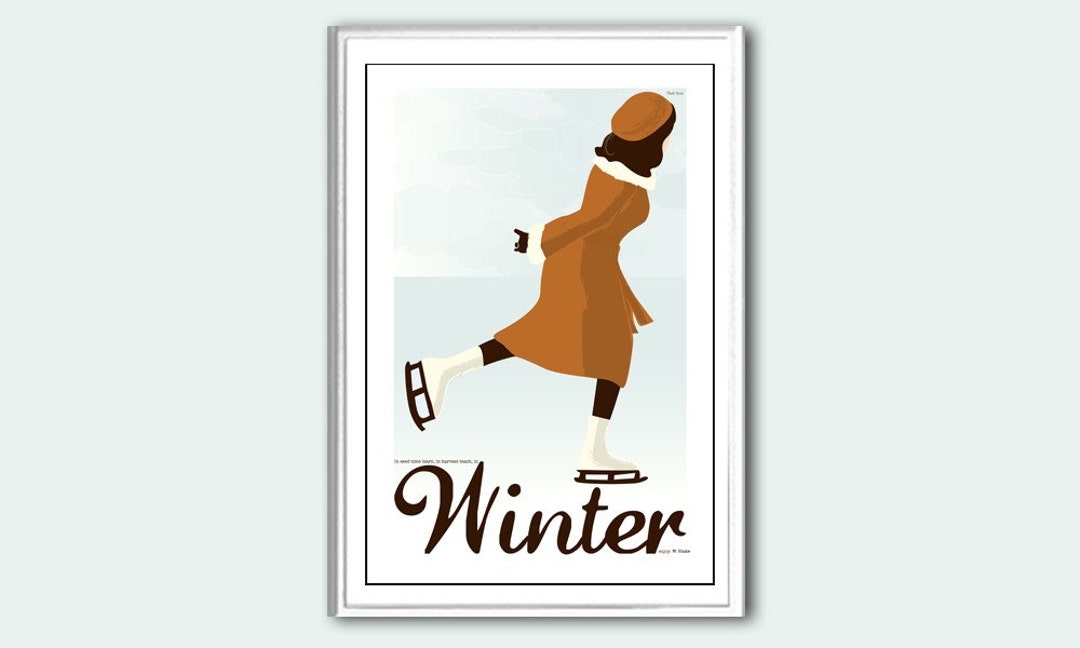 Poster Winter Retro Print in Various Sizes - Etsy
