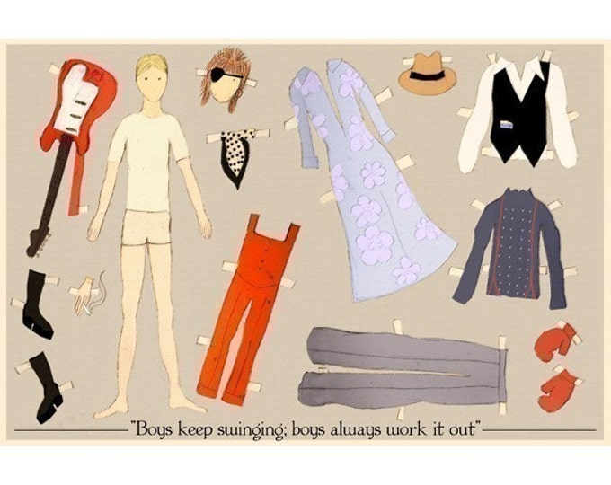 The David Bowie Paper Doll Print - Etsy