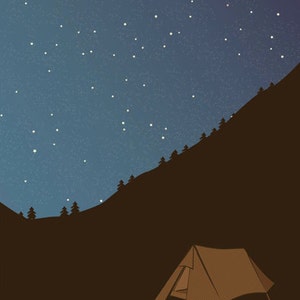 Camping Under the Stars Quote Inspirational Print in Various Sizes - Etsy