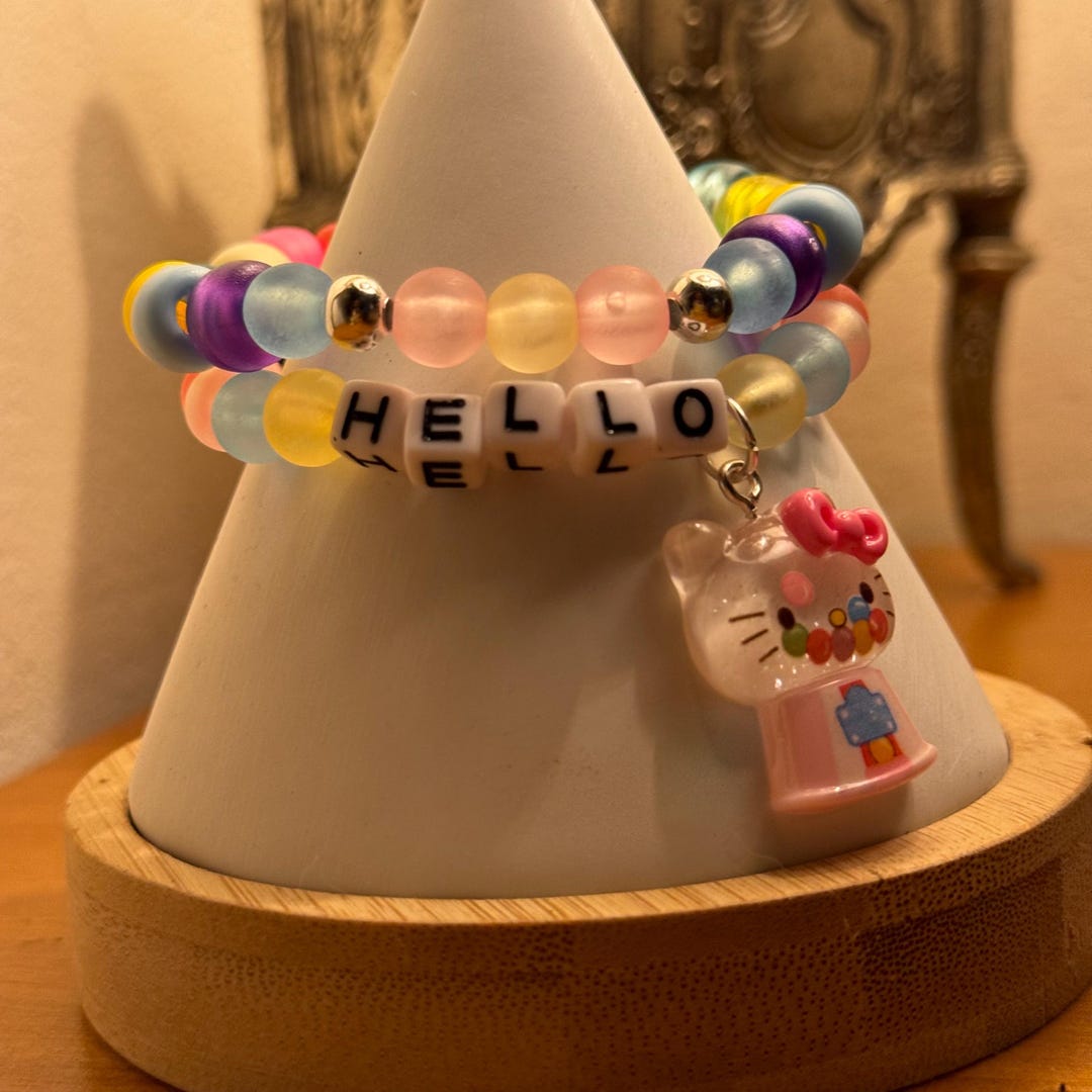 Hello Kitty Bubblegum Stack Bauble Bracelet - Etsy