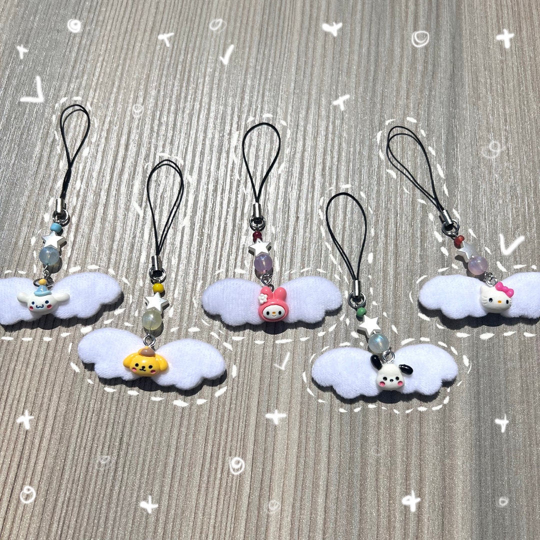 Sanrio Cute Keychains With Fluffy Wings - Etsy