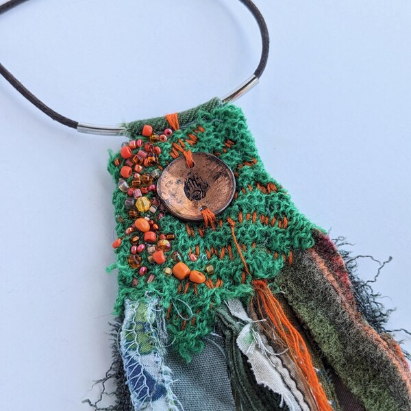Textile Necklace - Etsy