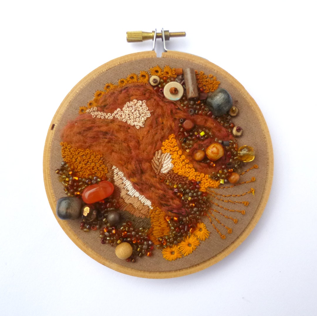 Original Textured Textile Hand Embroidery Abstract Wood Hoop - Etsy