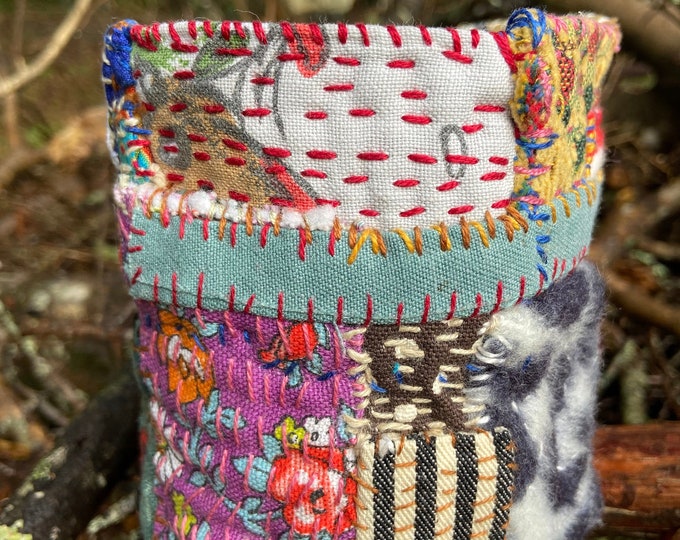 STITCH POT Fiber Art Stitch Vessel Textile Art - Etsy