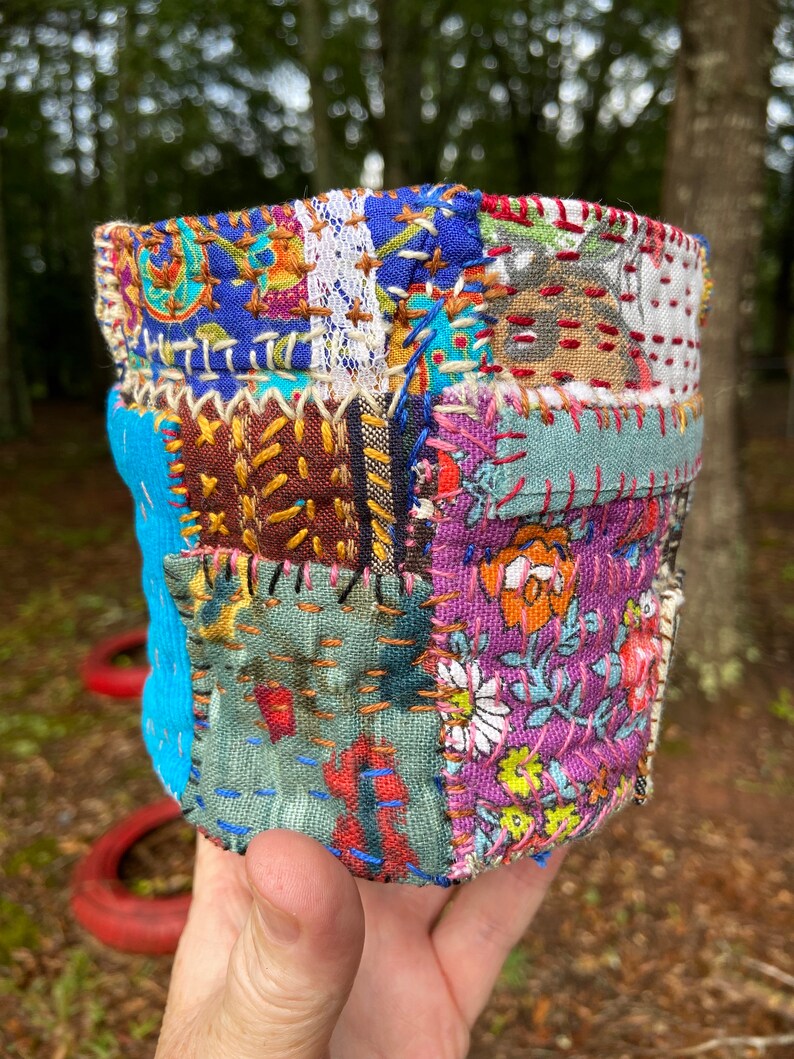 STITCH POT Fiber Art Stitch Vessel Textile Art - Etsy UK