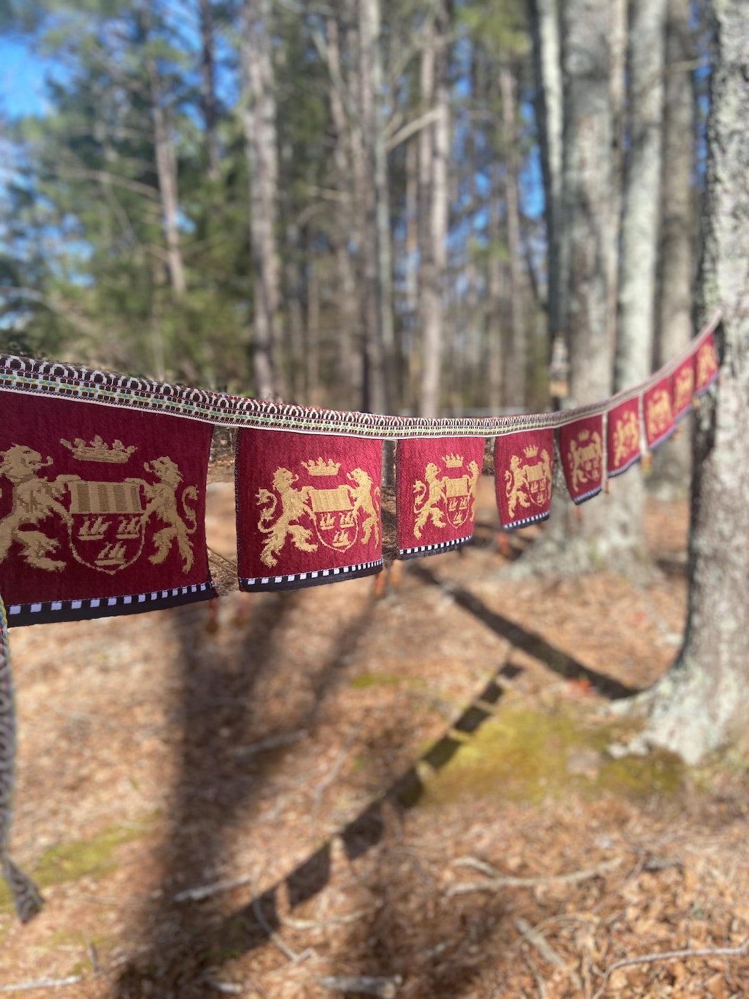 Fabric Medieval Bunting Banner Flag Bunting Medieval Garland Festival ...