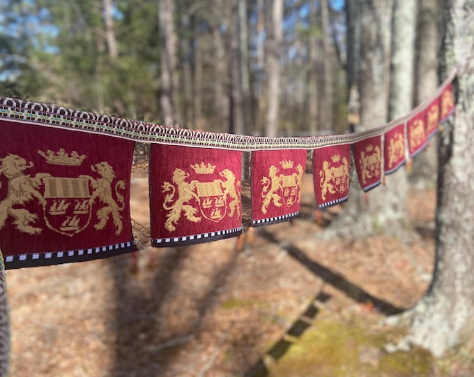 Fabric Medieval Bunting Banner Flag Bunting Medieval Garland Festival ...