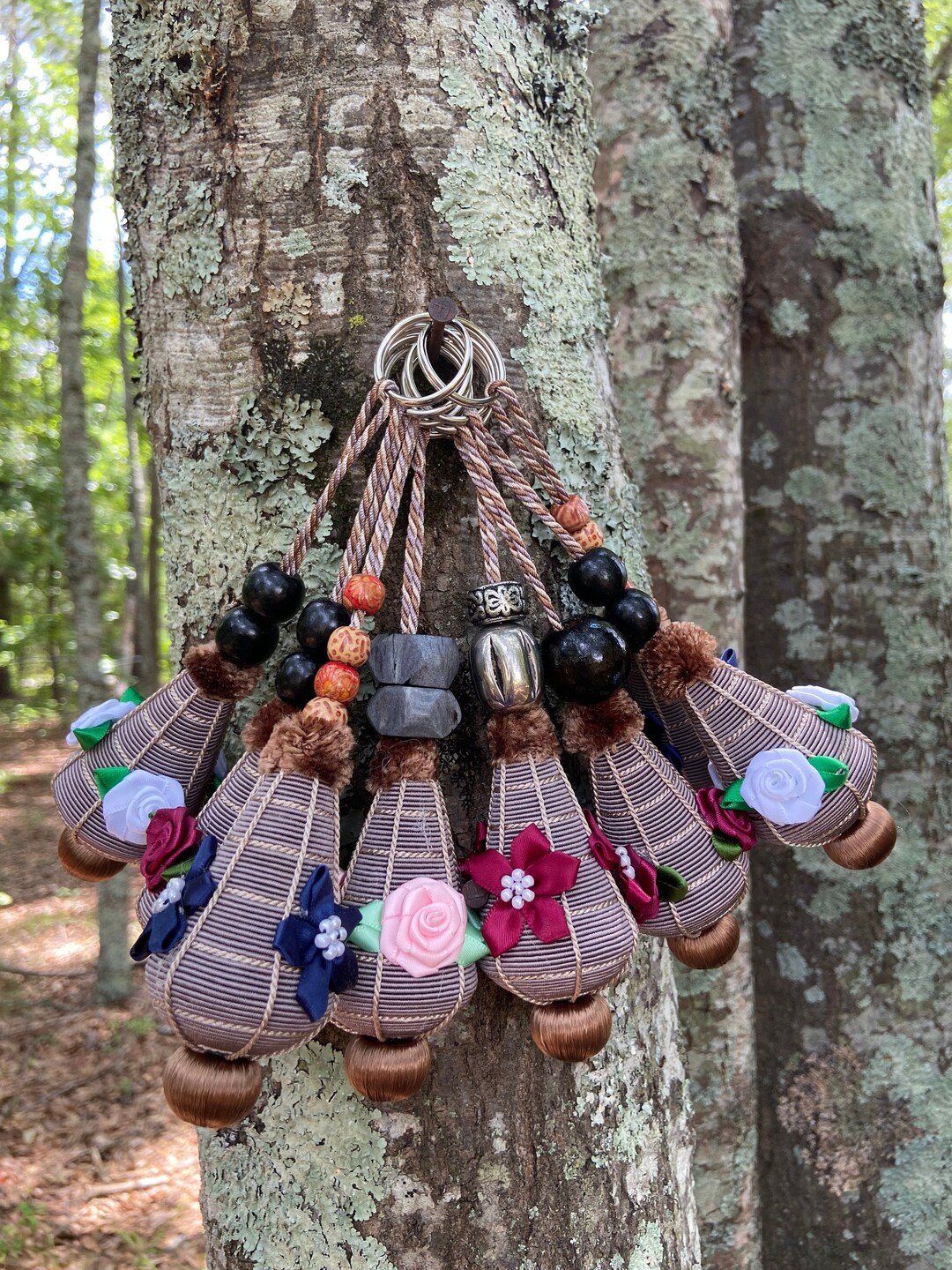 Set of Eight Keychains, Hangers, Gift Item, Handmade One If a Kind ...