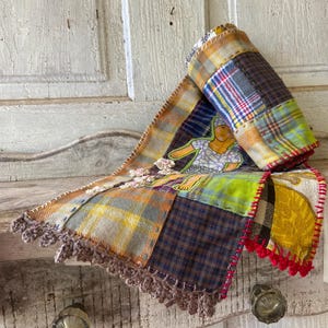 Art Scarf Patchwork Wearable Art Handmade Whimsical Colorful One of a ...