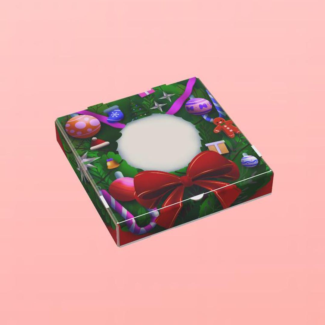 Pre-designed Christmas Pizza Box With Writable Blank Space Festive ...